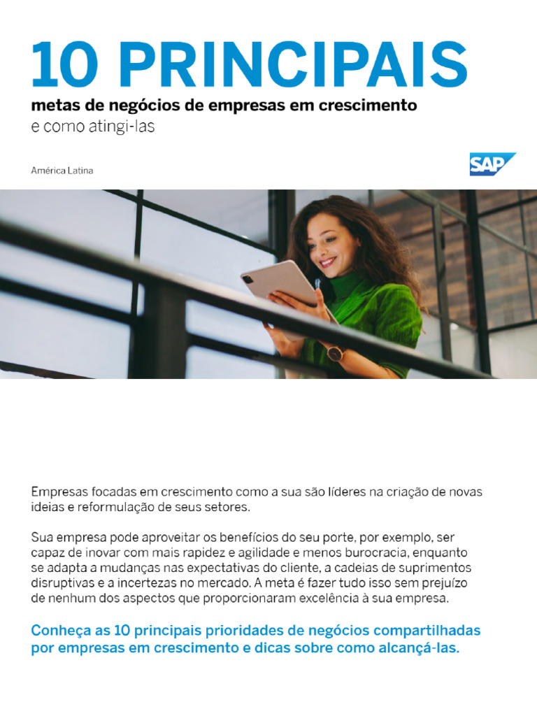 As 10 principais metas de negócios para empresas em crescimento | PDF