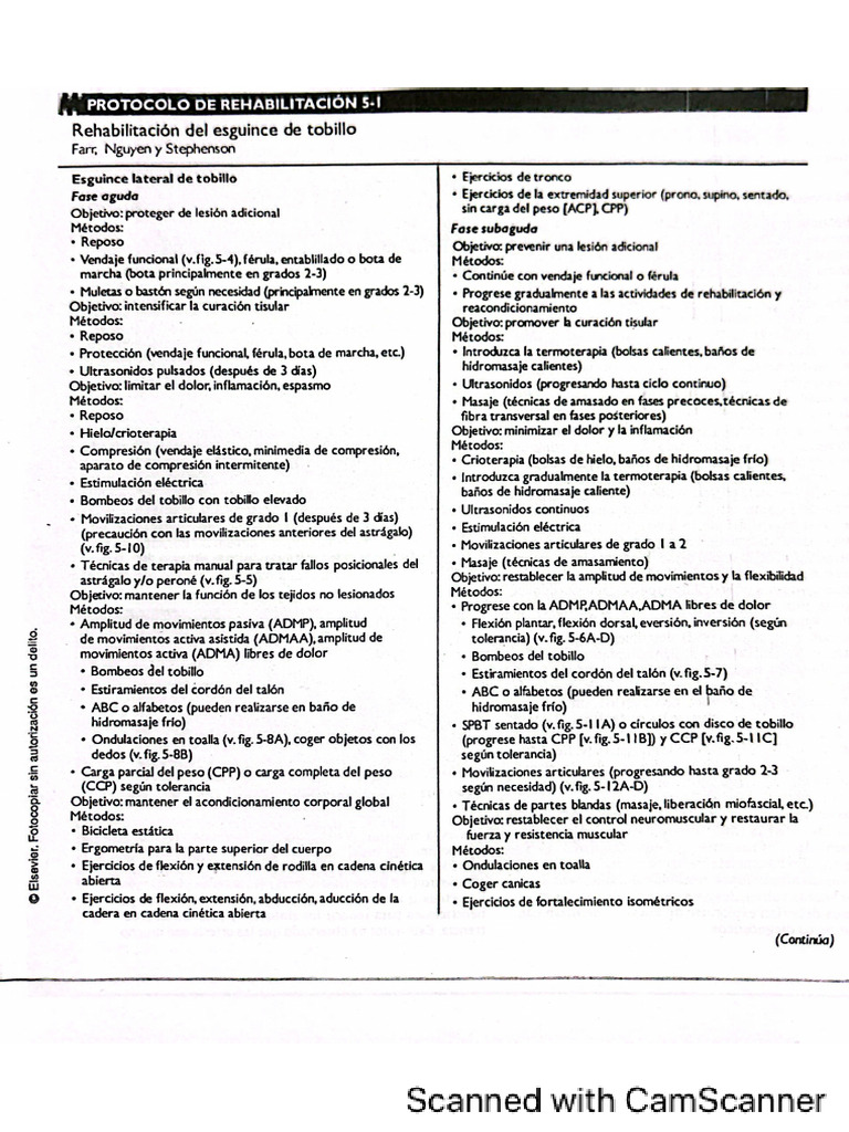 Protocolos Rehabilitación Brotzman Tobil | PDF