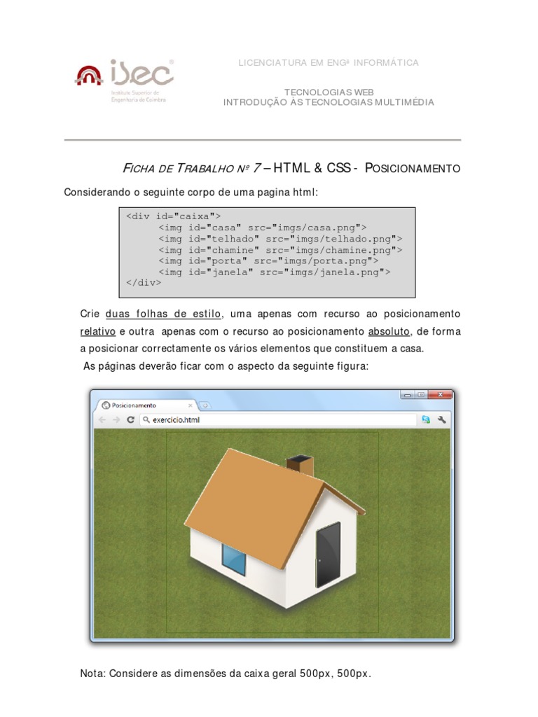 Ficha Trabalho 7 HTML CSS