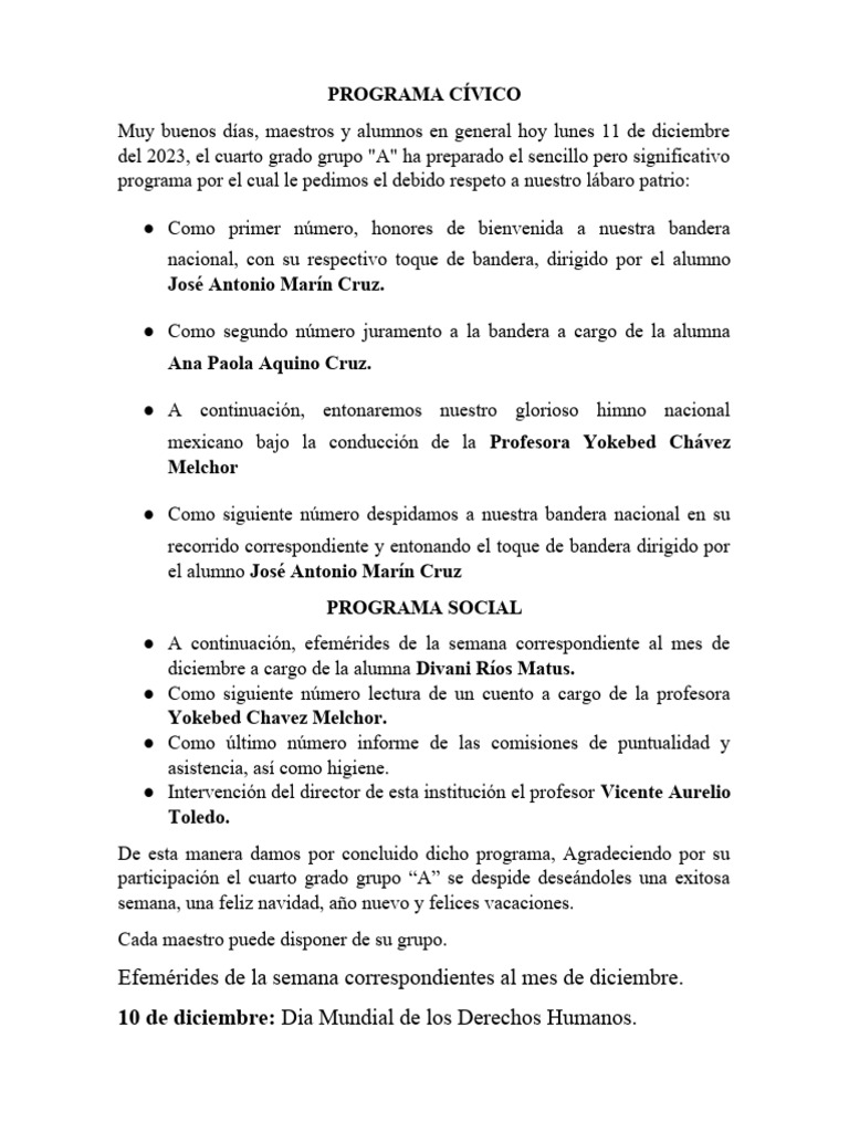 Programa Cívico | PDF