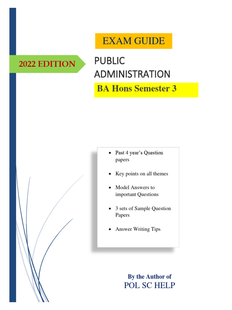 3RD SEM PUB AD GUIDE - 2022 - Final | PDF | Public Administration ...