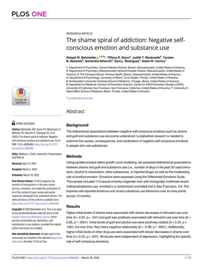 The Shame Spiral of Addiction | PDF | Shame | Substance Abuse