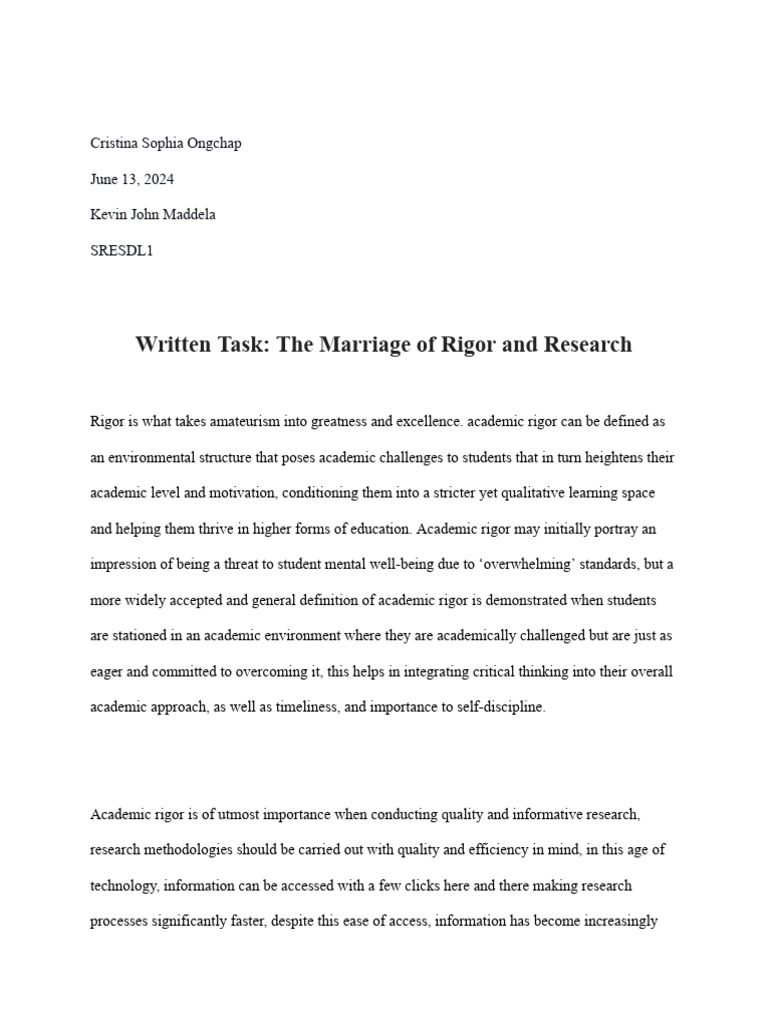 Academic Rigor | PDF | Methodology | Critical Thinking