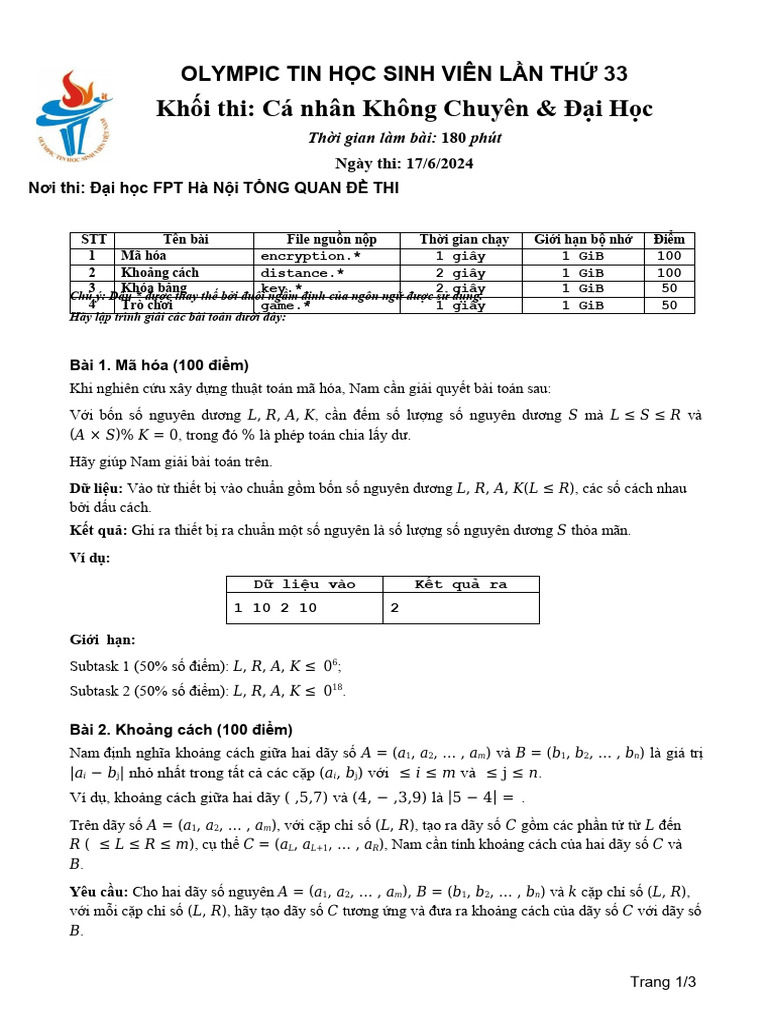 OLP21 de Thi KhongChuyen CD | PDF