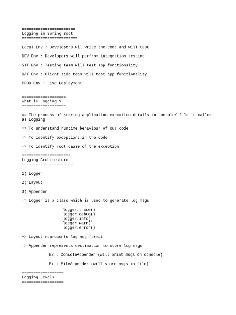 Spring Boot Logging Guide | PDF | Computer File | Computing Platforms