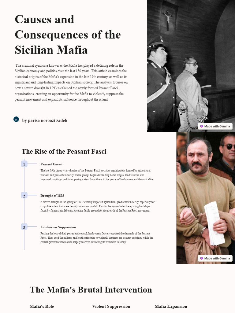 Causes and Consequences of The Sicilian Mafia | PDF | Sicilian Mafia ...