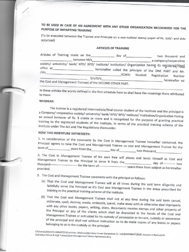 Form & Agreement Proforma | PDF