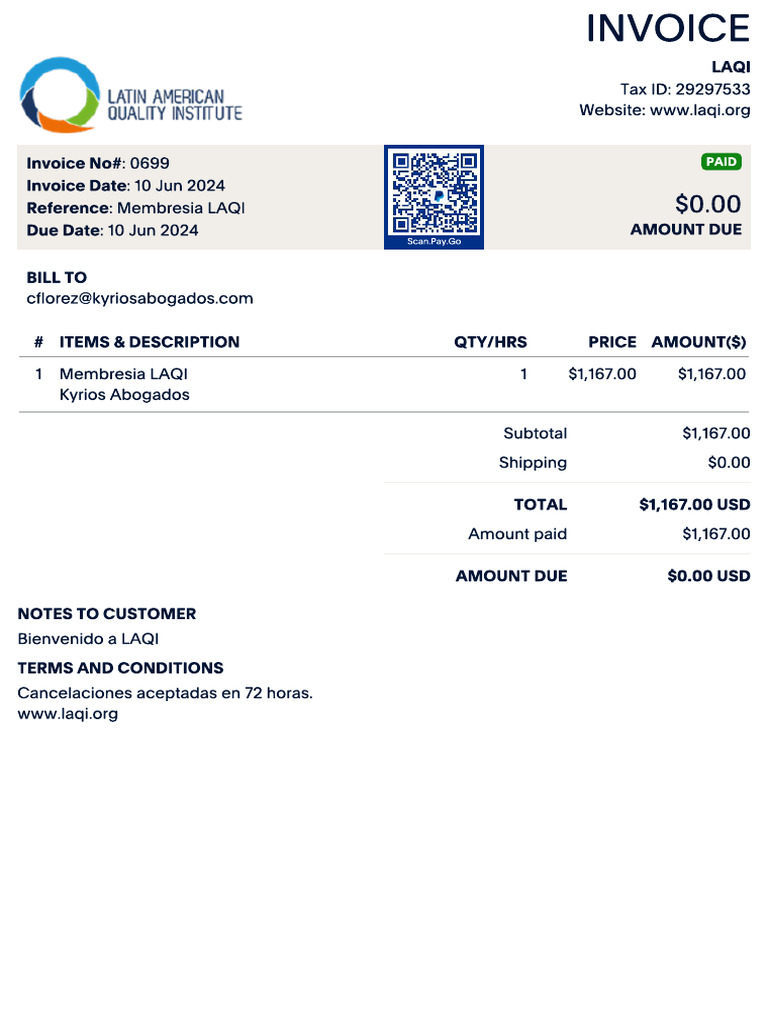 Invoice 0699 Pdf