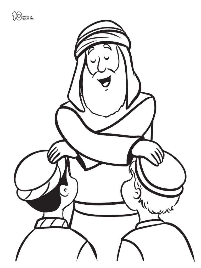 Jacob Blessing The Sons of Joseph Coloring Page | PDF