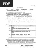Self Declaration Aadhaar HOF | PDF