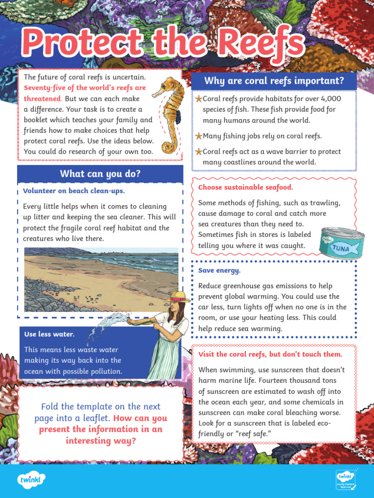 Color Protect the Reefs Activity | PDF | Coral Reef | Coral
