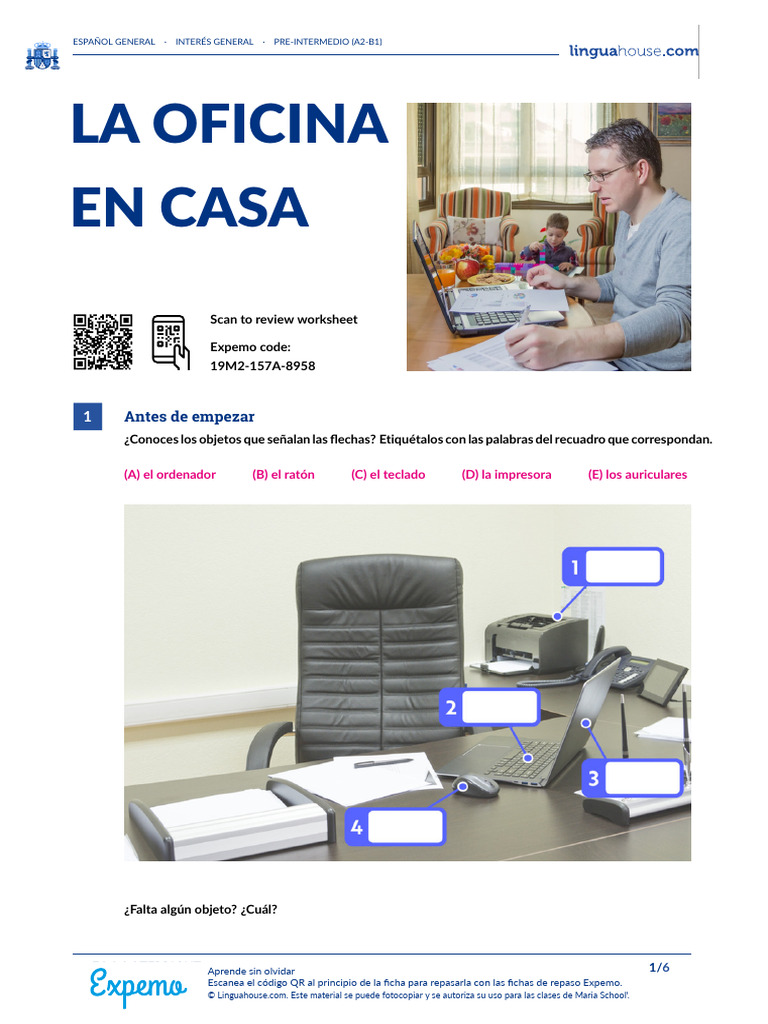 La Oficina en Casa Castellano Spanish Teacher | PDF | Comprensión lectora