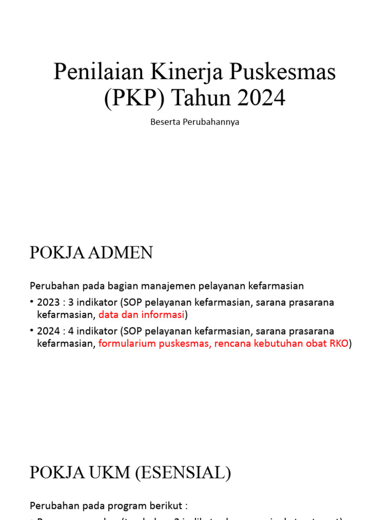 Penilaian Kinerja Puskesmas (PKP) Tahun 2024 | PDF