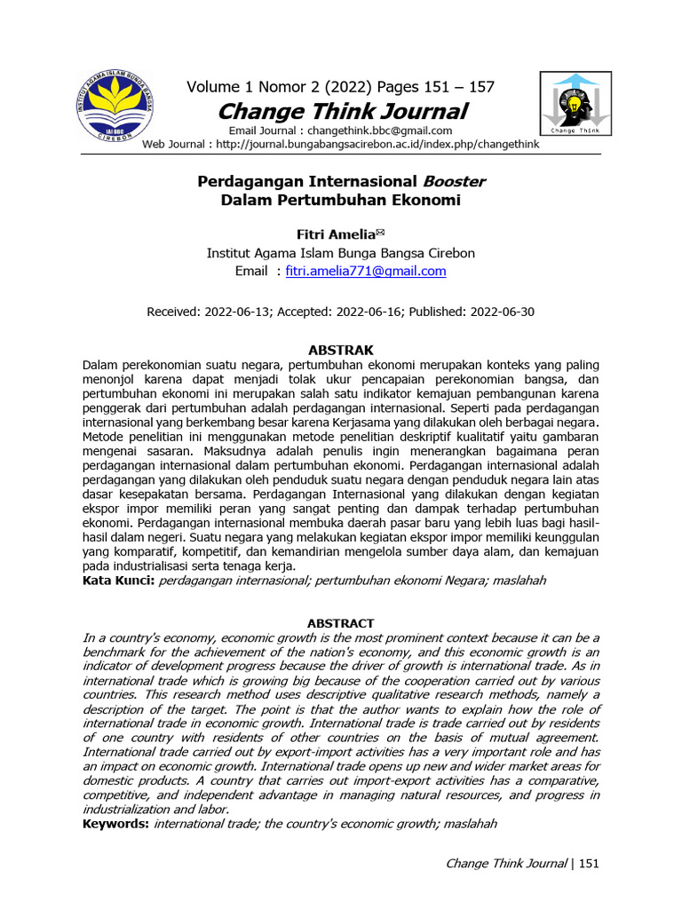 Change Think Journal: Volume 1 Nomor 2 (2022) Pages 151 - 157 | PDF ...