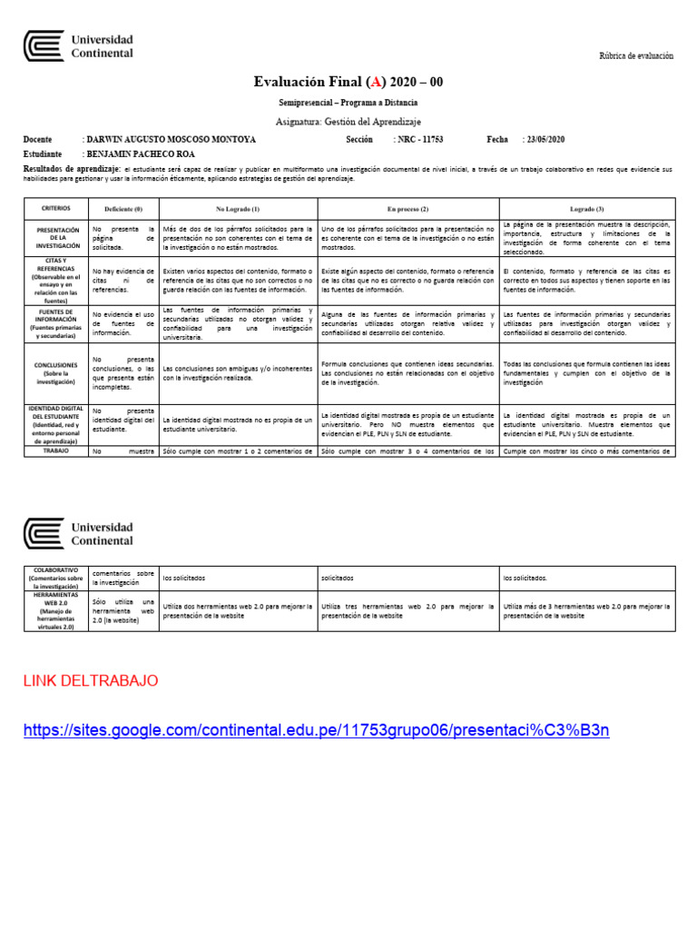 Examen Final Gestion | PDF | Evaluación | web 2.0