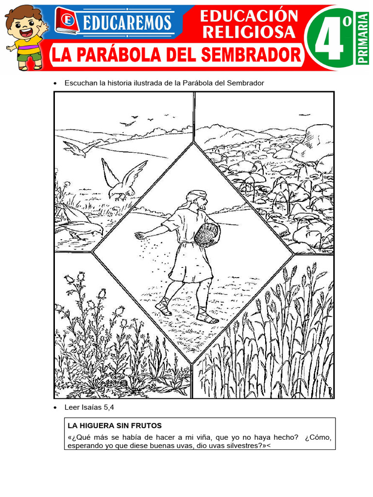 La Parabola Del Sembrador para Cuarto Grado de Primaria | PDF
