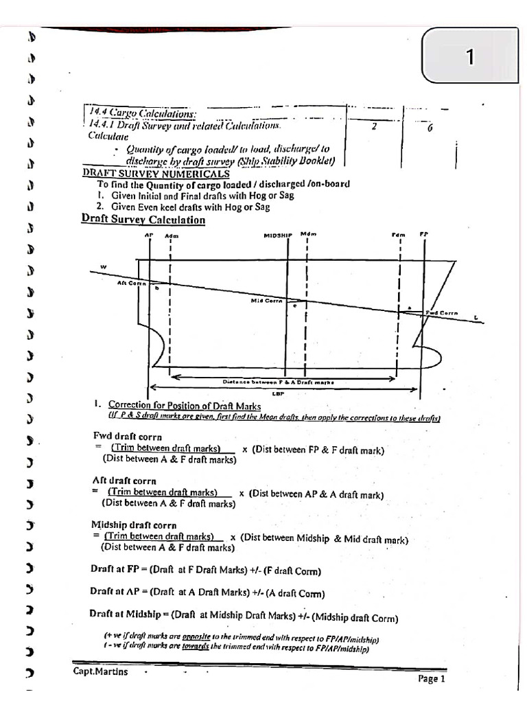 Cargo Draft Survey | PDF