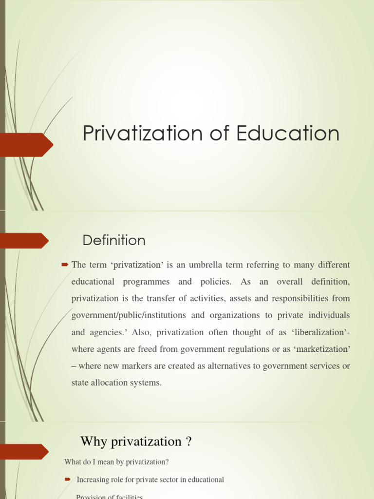 Privatization of Education | PDF | Privatization | Private School