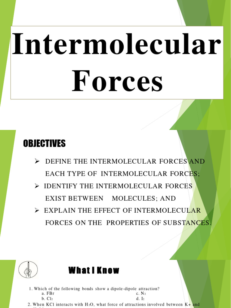 PhysicalScience11_Module3_Intermolecular-Forces | PDF | Intermolecular Force | Chemical Polarity