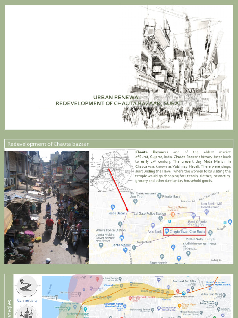 Chauta Bazaar Redevelopment Plan, Surat | PDF | Urban Renewal | Planning