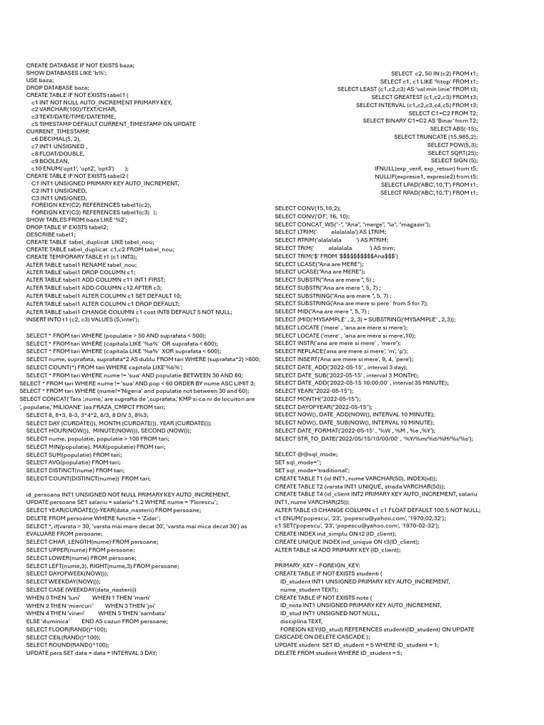 Colocviu BD | PDF | Data Management Software | Computer Data
