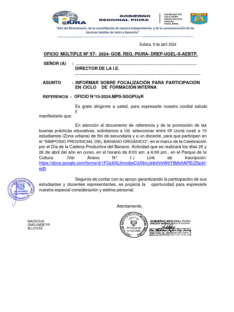 Oficio Mult.57-Aebtp. | PDF | Viajes y turismo