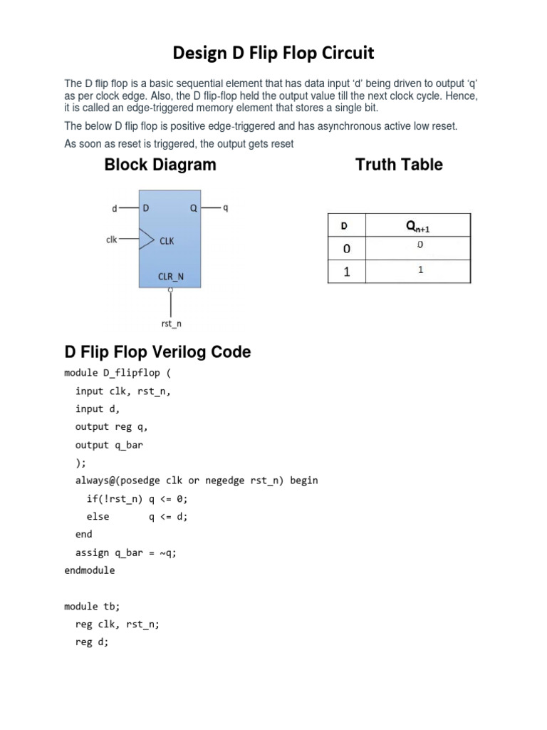 CA Lab6 - D and T Flip Flop | Download Free PDF | Computer Engineering | Electrical Circuits