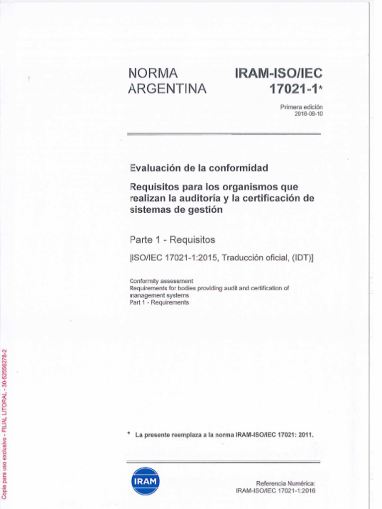 Iram Iso Iec 17021 1 | PDF
