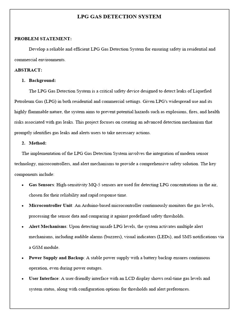 LPG GAS DETECTION SYSTEM | PDF | Liquefied Petroleum Gas | Reliability ...