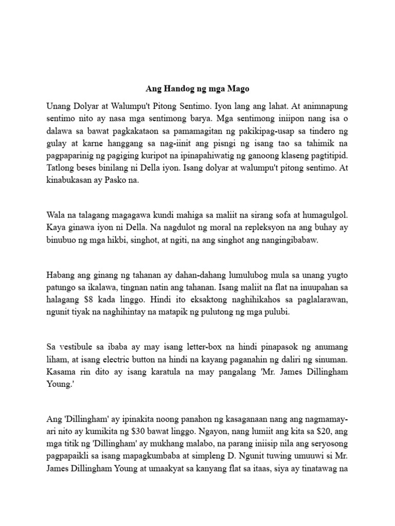 Ang Handog NG Mga Mago | PDF