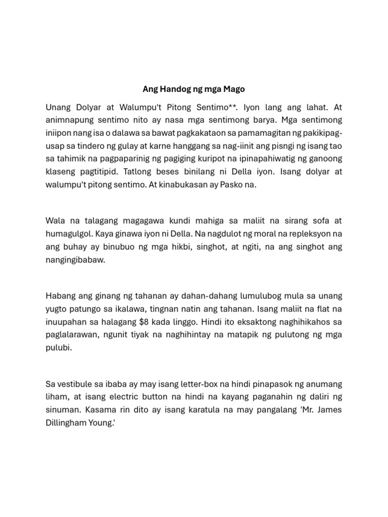 Ang Handog NG Mga Mago | PDF