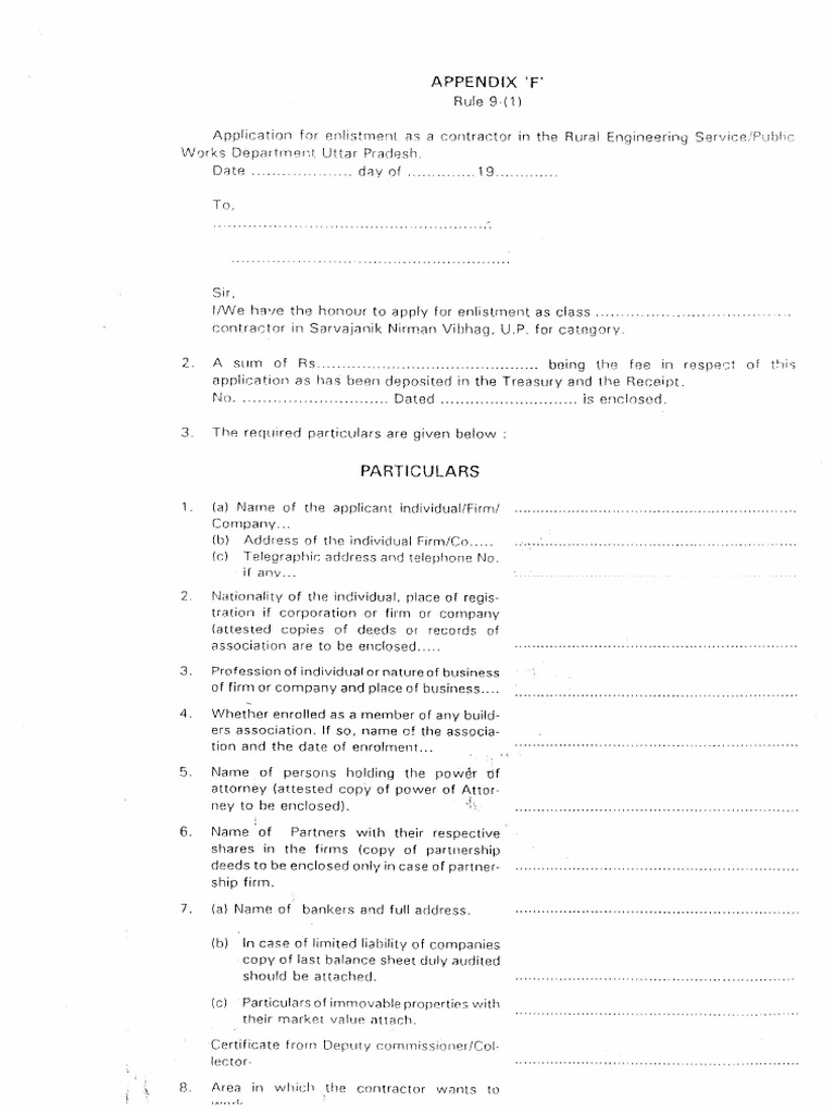 Contractor Registration Form | PDF