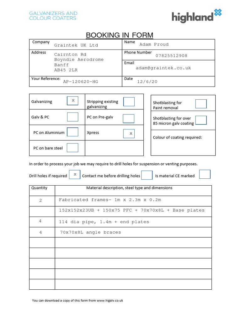 Document Your Material and Booking in Form 2 | Download Free PDF ...