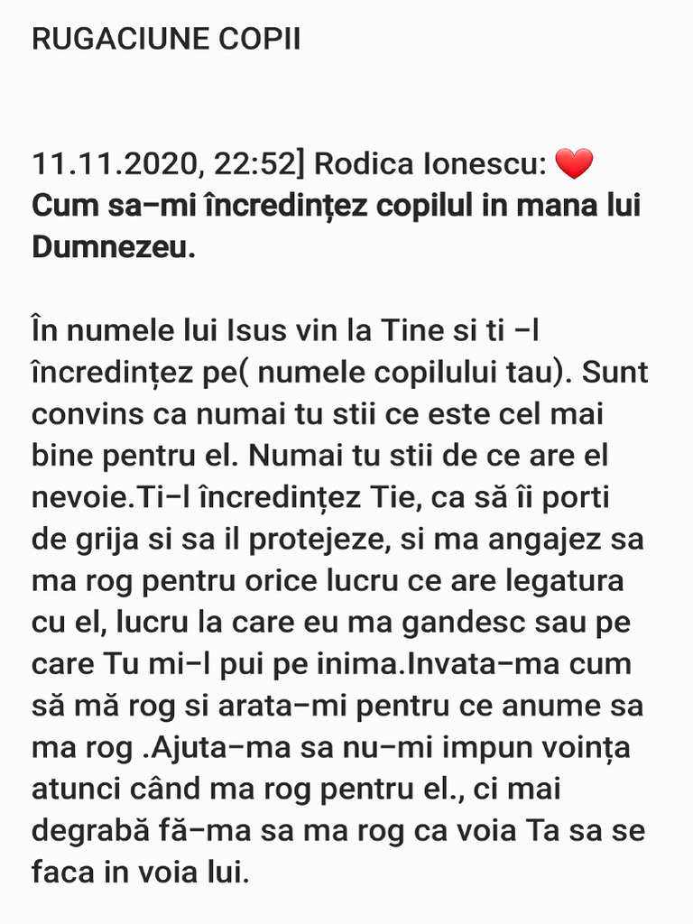 Rugaciuni Pentru Copii | PDF