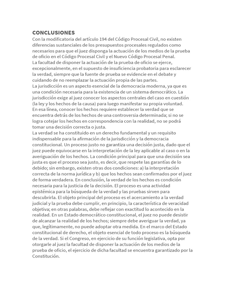 CONCLUSIONES | PDF | Juez | Ley procesal