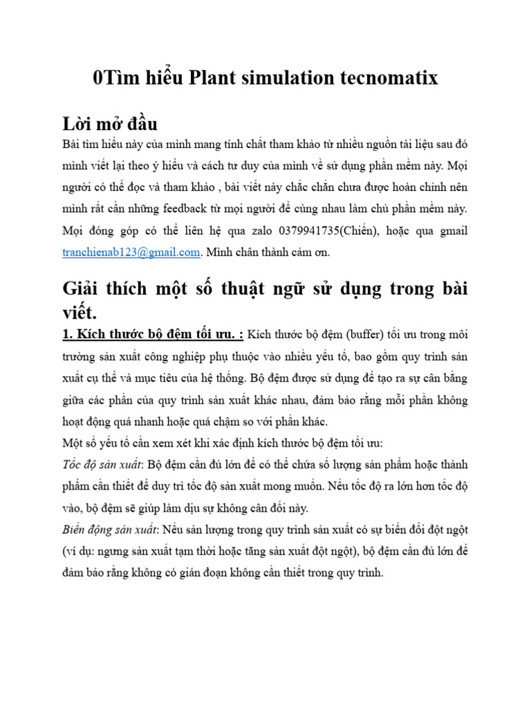 Tìm Hiểu Plant Simulation Tecnomatix | PDF