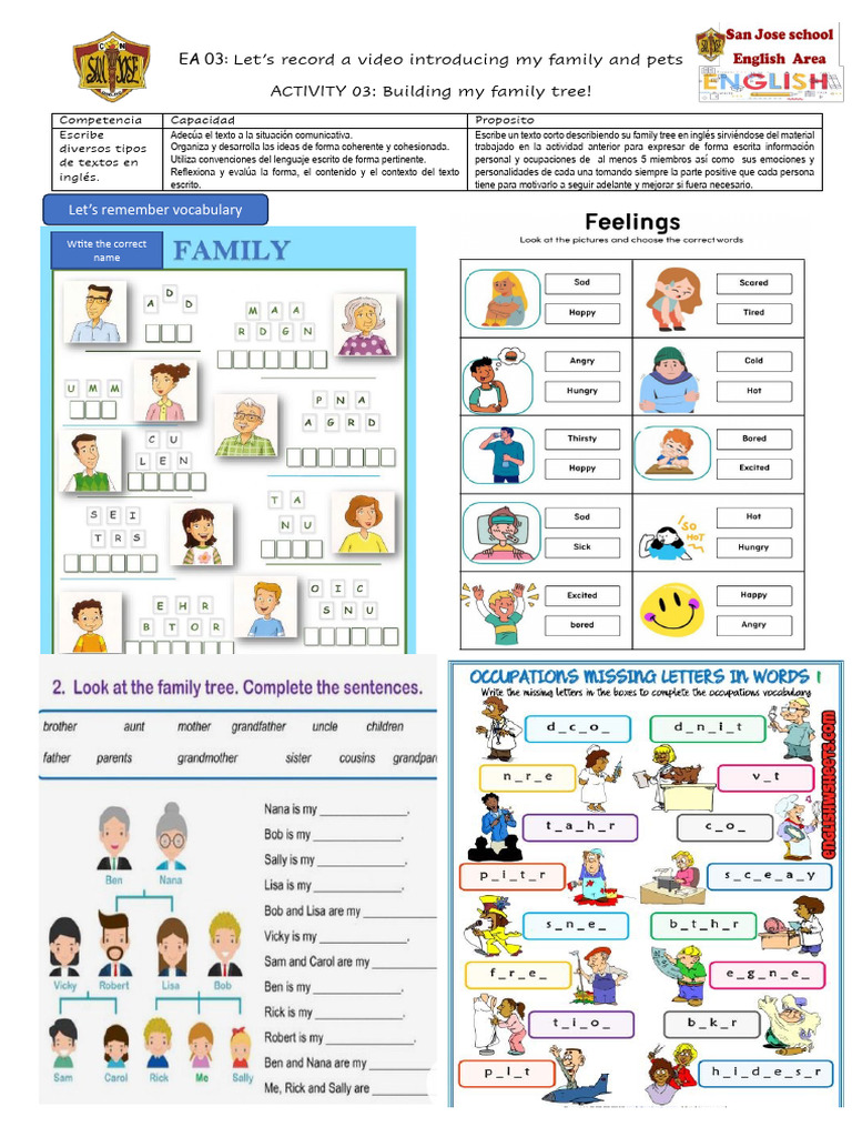 ACTIVITY 02 building my family (1) | PDF | Lingüística