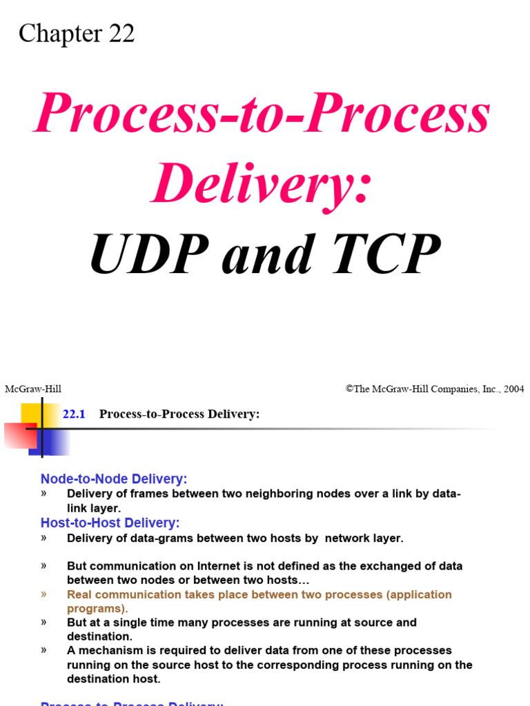 Updated 22a Process To Process Delivery UDP and TCP 121 Slides | PDF ...