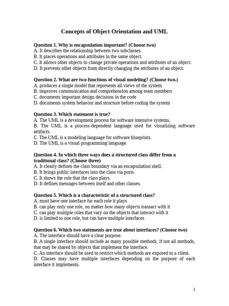 OOADQuestion-lect2 ObjectOrientedParadigm | PDF | Class (Computer ...