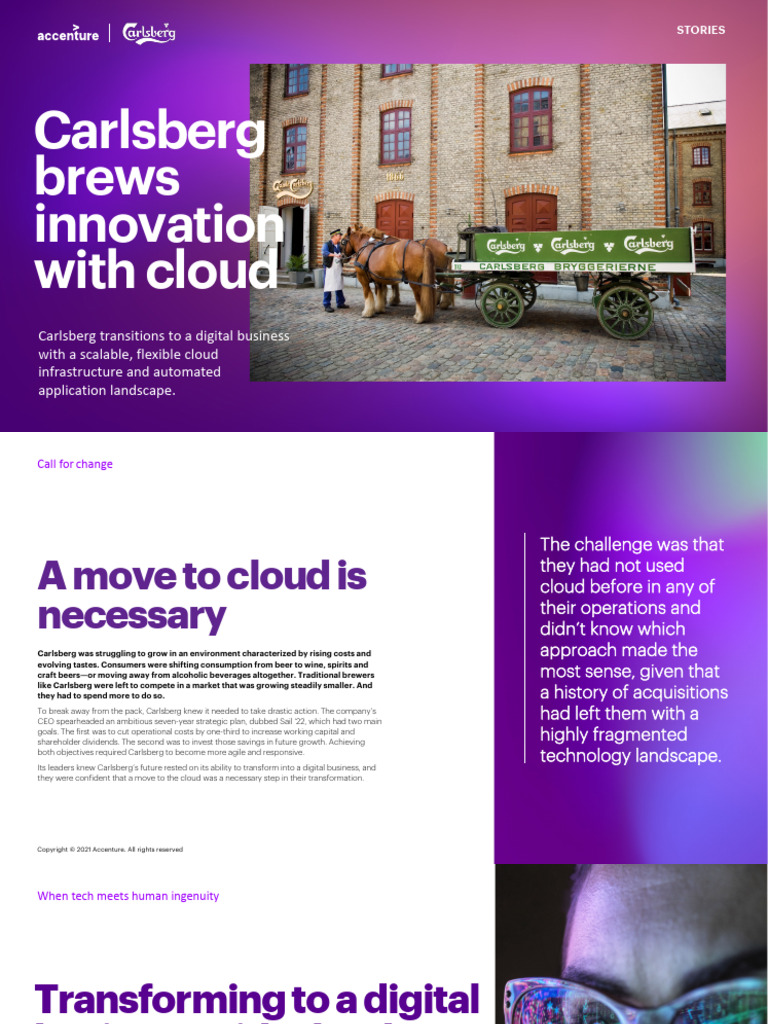 Accenture Carlsberg Brews Innovation With Cloud | PDF | Cloud Computing | Internet Of Things