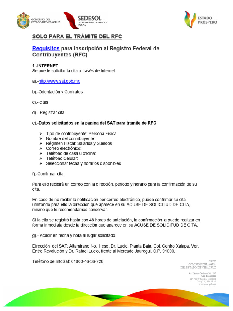Guía para Trámite de RFC y Firma Fiel | PDF | Certificado de nacimiento