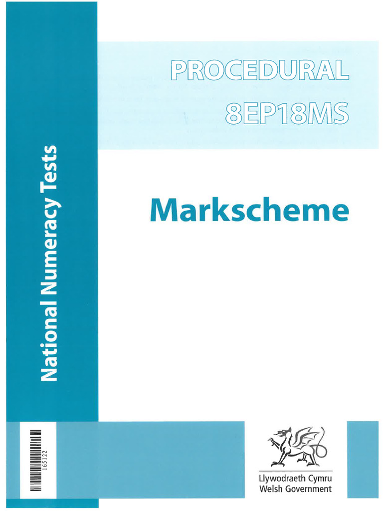 Numeracy Procedural Mark Scheme Year 8 2018 | PDF
