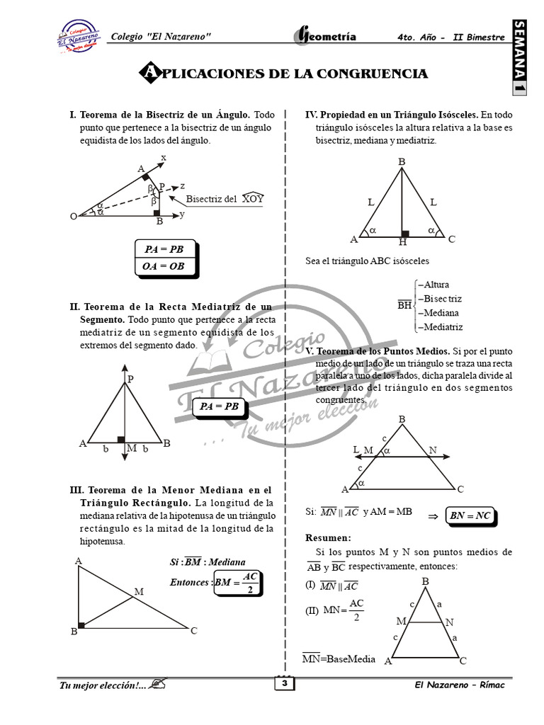 GMT 4to b2 s1-8 Teo Aplic Repa | PDF | Triángulo | Rectángulo