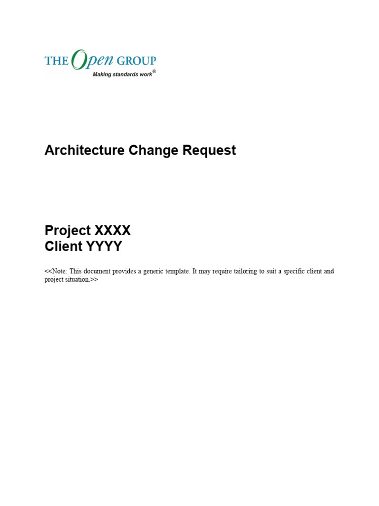 TOGAF Architecture Change Request Template | PDF | Business