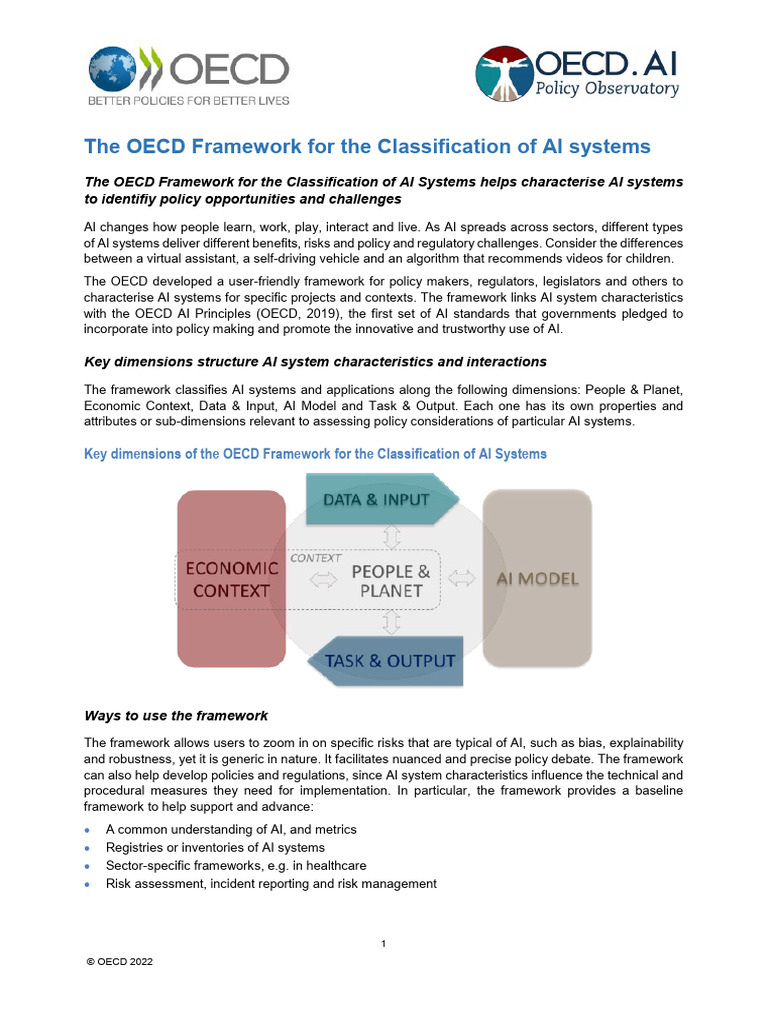 OECD Classification-2-pager-1 | Download Free PDF | Artificial Intelligence | Intelligence (AI ...