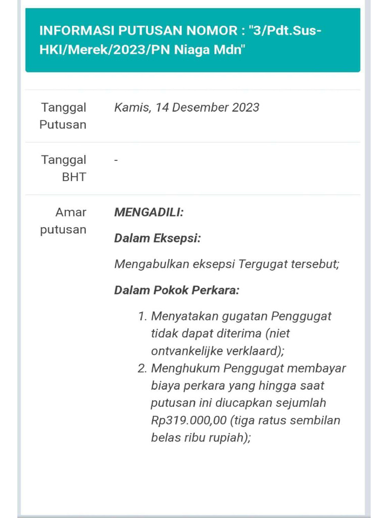 Putusan No.3-Merek-2023 | PDF