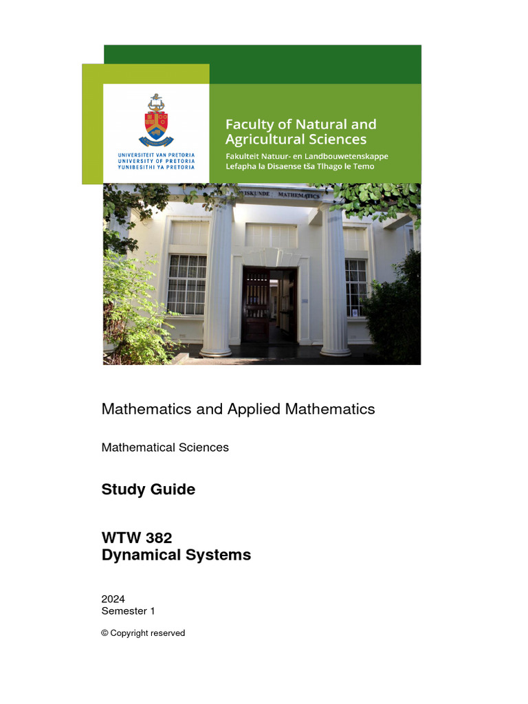 WTW 382 Study Guide 2024 | PDF | Stability Theory | System Of Linear ...
