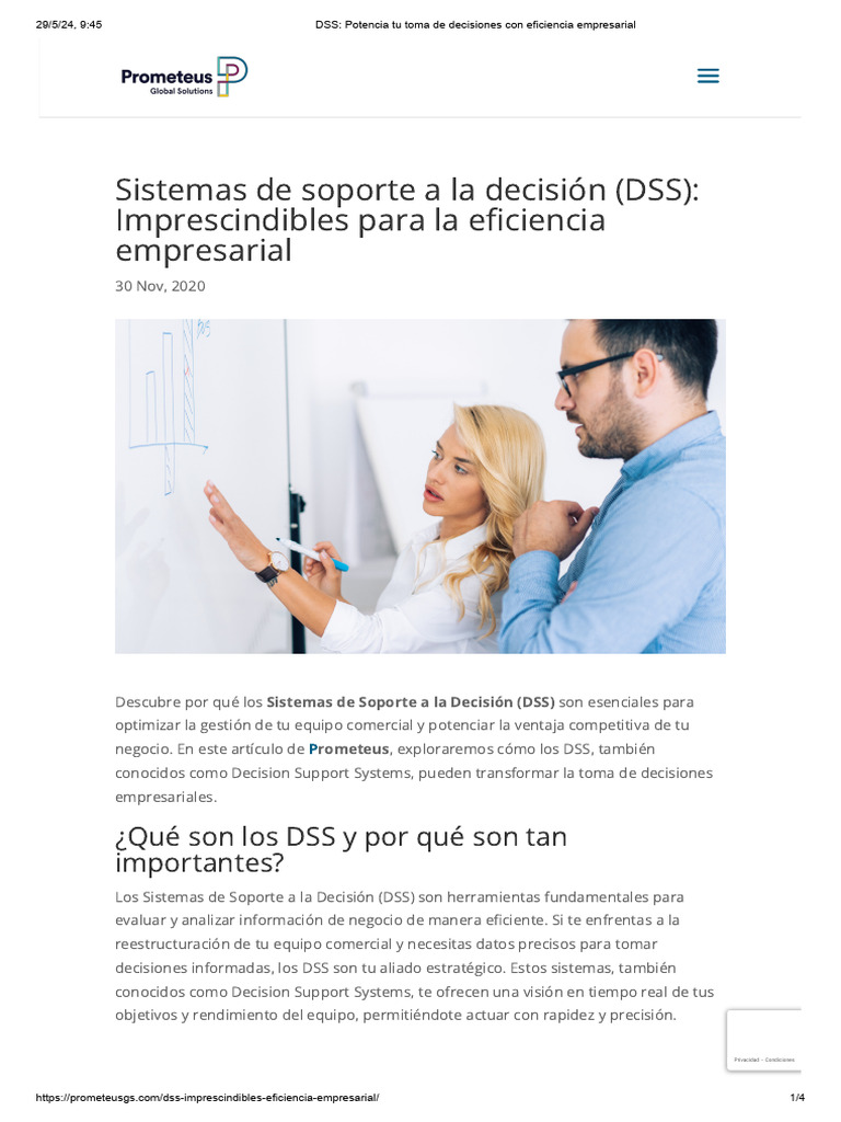 DSS - Potencia Tu Toma de Decisiones Con Eficiencia Empresarial | PDF ...