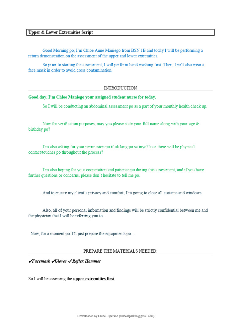 Abdominal Assessment Script | Download Free PDF | Anatomical Terms Of ...