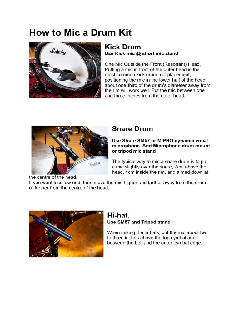 How To Mic A Drum Kit | PDF